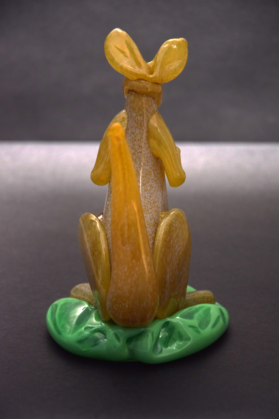 Kangaroo glass figurine by Miloslav Janků, Železný Brod glassworks
