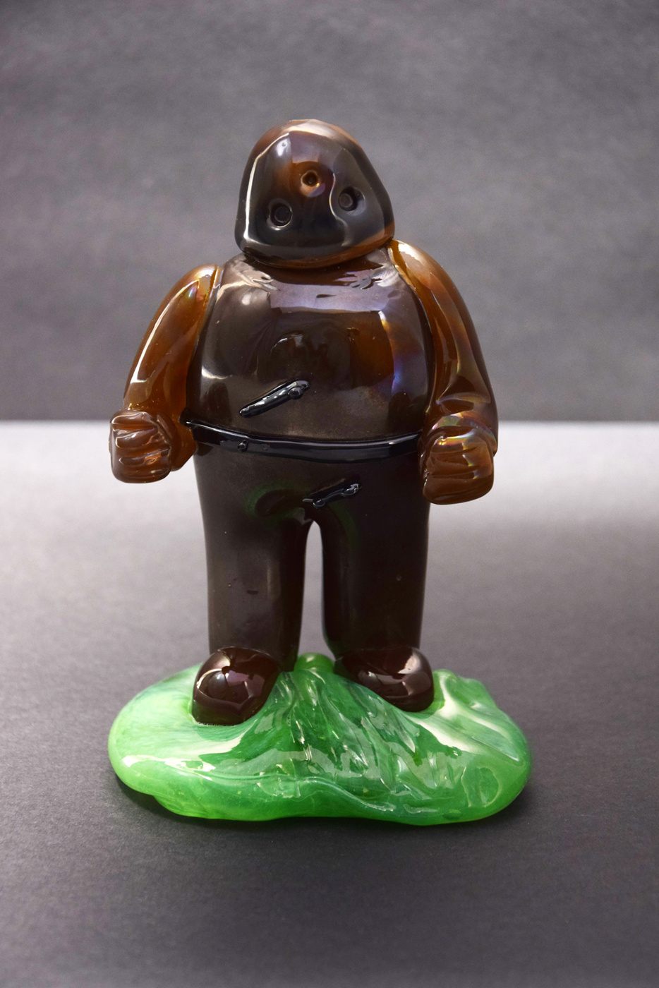Prague Golem glass figurine by Miloslav Janků, Železný Brod glassworks