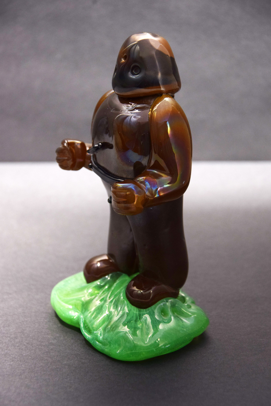 Prague Golem glass figurine by Miloslav Janků, Železný Brod glassworks
