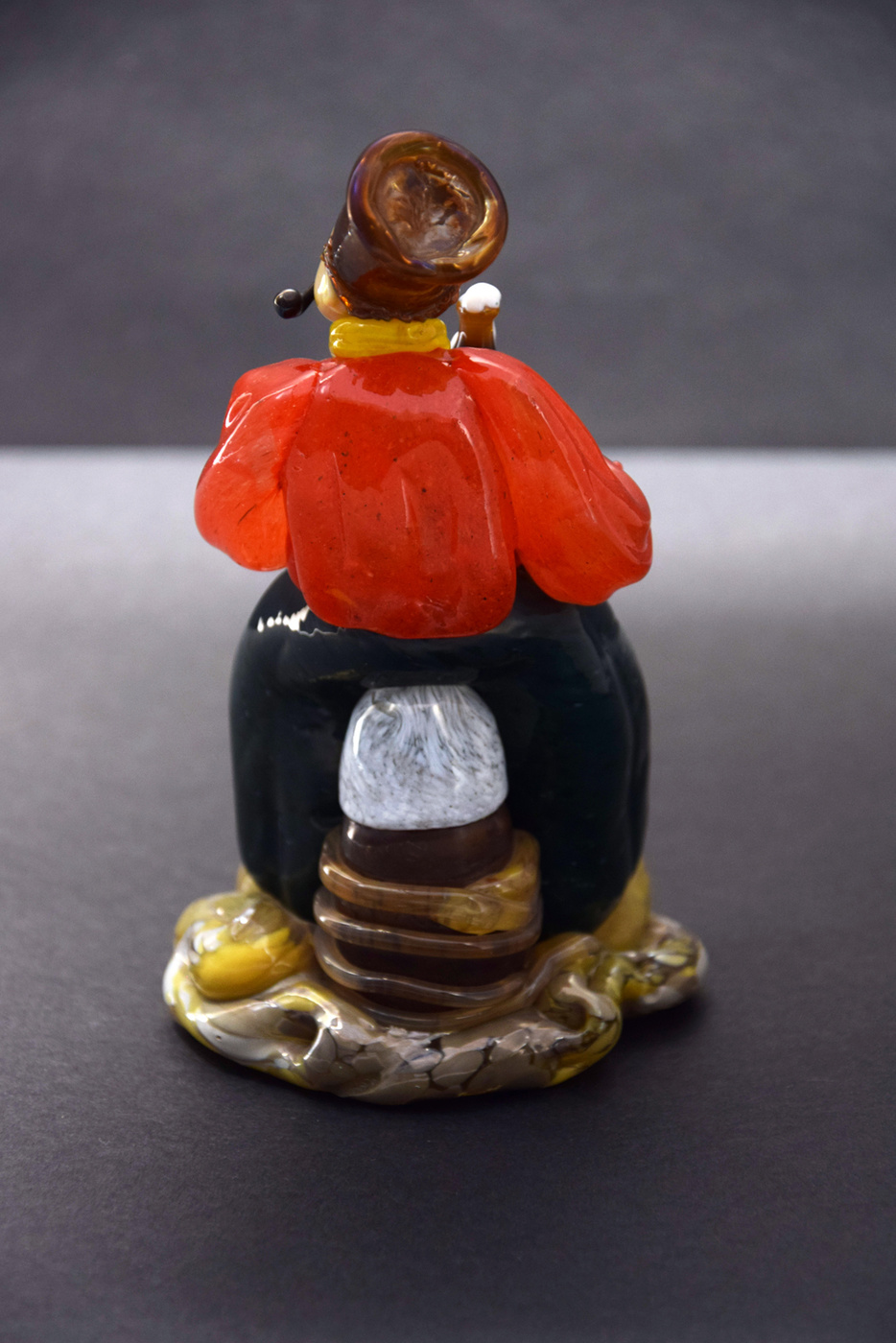 Man with beer bottle glass figurine by Miloslav Janků, Železný Brod ...