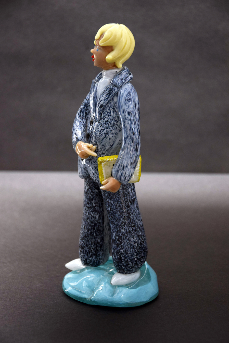 Pixie elf glass figurine by Miloslav Janků, Železný Brod glassworks